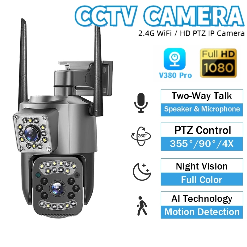 Jual New Outdoor CCTV WIFI Dual Lens 8MP IP Camera CCTV Waterproof ...