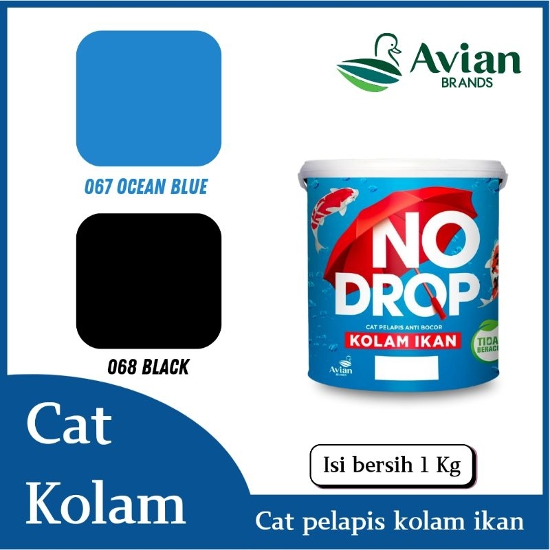 Jual Cat pelapis anti bocor | Cat kolam ikan No drop biru hitam 1 kg | Shopee Indonesia