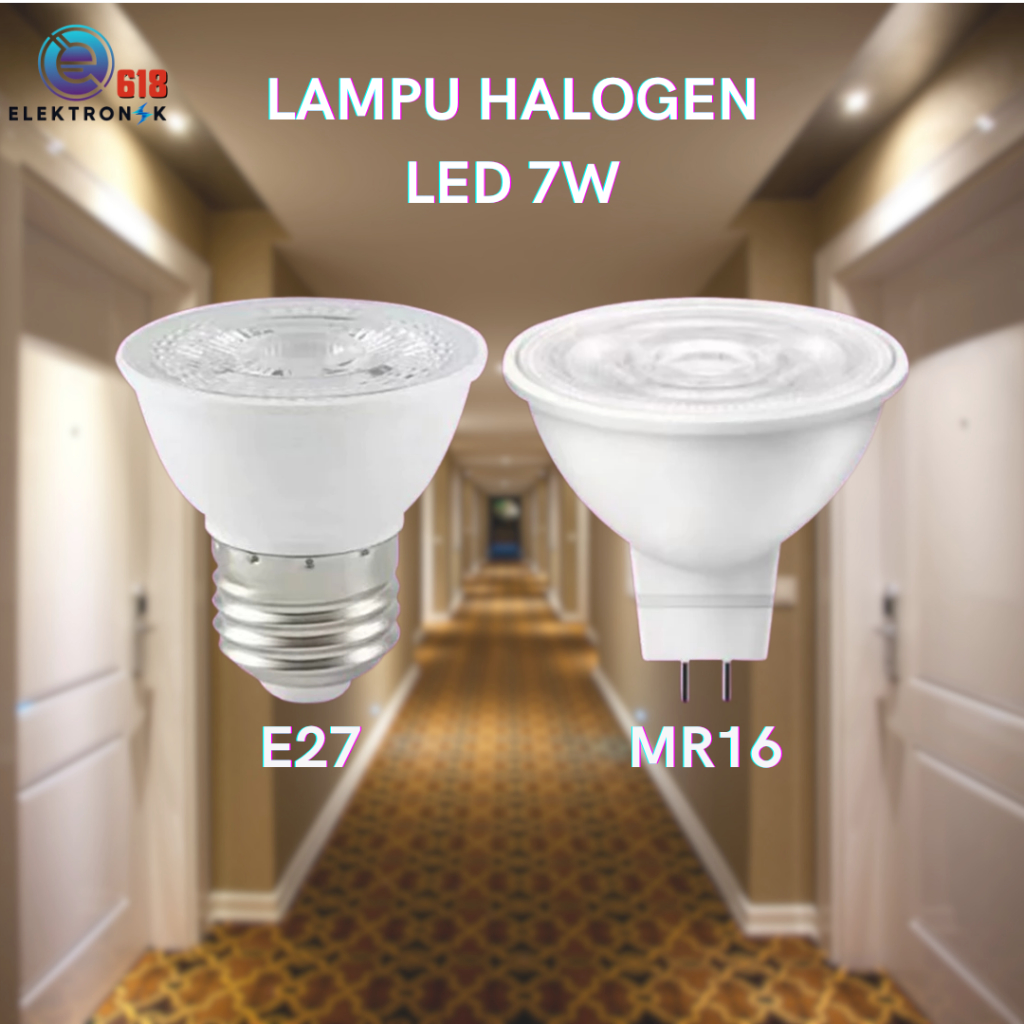 Jual Lampu Halogen Spotlight LED 7 Watt Fitting E27 / MR16 COB Sorot 7W Lampu Spot Light Tusuk ...