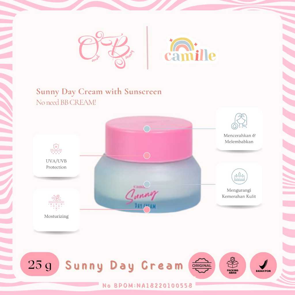 Jual Camille Sunny Day Cream with Sunscreen (25 gr) 100% Original ...