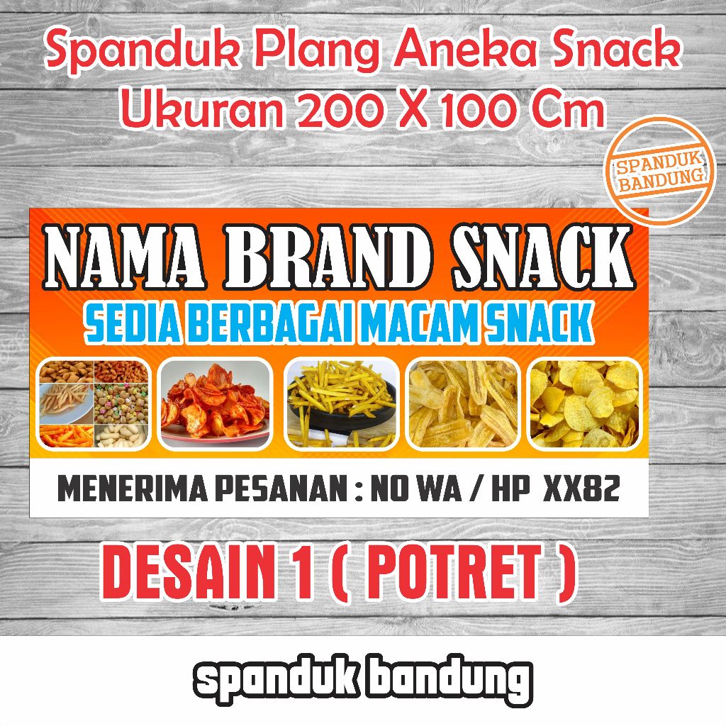 Jual SPANDUK SNACK / BANNER SNACK / BISA CUSTOM, Free Desain | Shopee ...