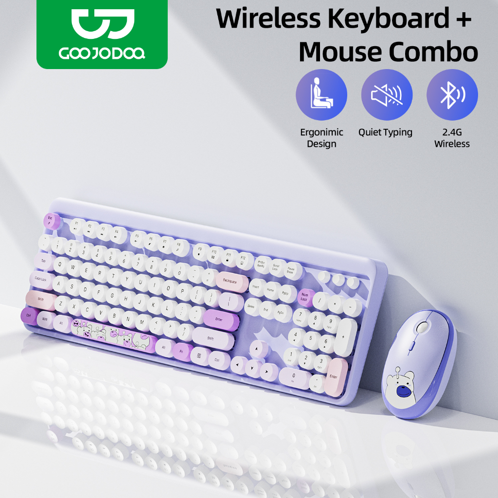 Jual GOOJODOQ 2.4G Wireless Keyboard Mouse Set 104 key 2.4G papan ketik ...