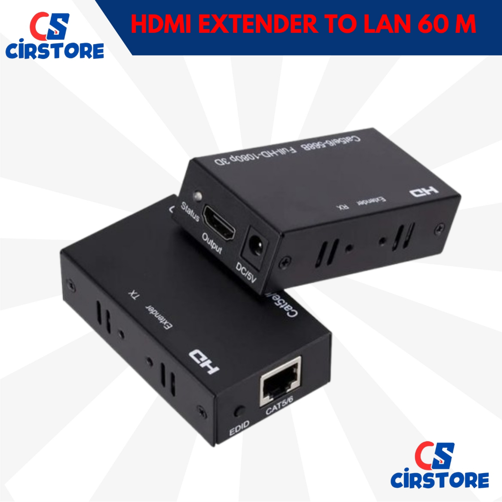 Jual HDMI EXTENDER 60 METER / Converter HDMI TO LAN 60M Cat5 Cat6 ...