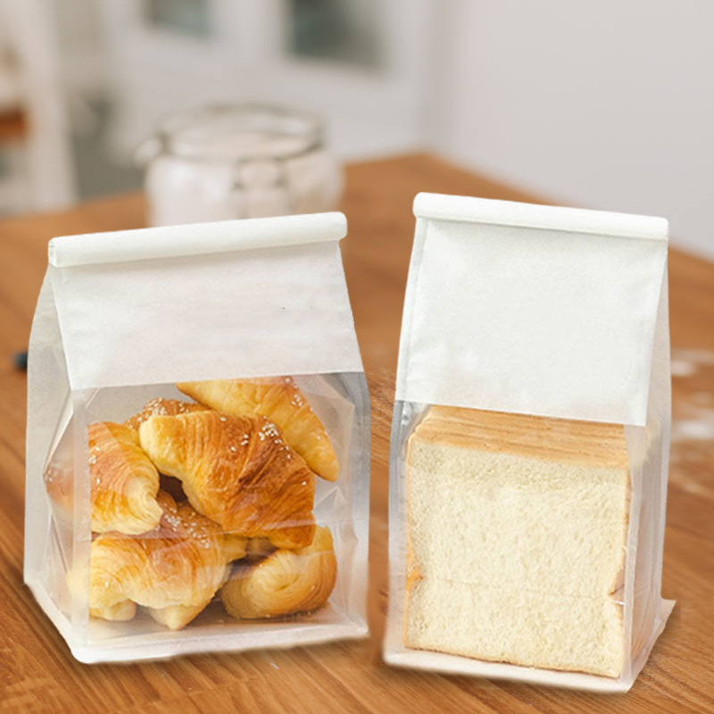 Jual Kantong kertas roti tawar croissant donat/ Kantung kertas perekat ...