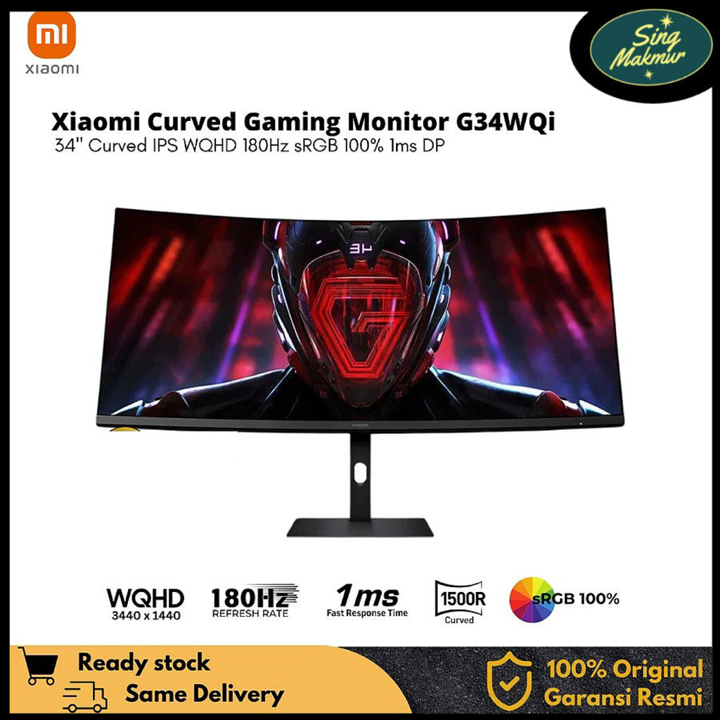 Jual Xiaomi Mi Monitor 34 Inch G34WQi WQHD Ultrawide 180Hz Curved ...