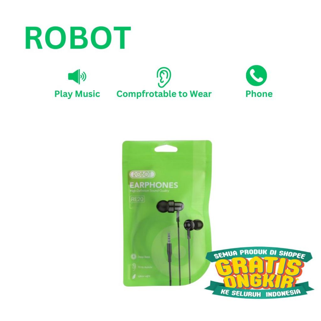 Jual Headset Murah Original Robot Re20 | Shopee Indonesia