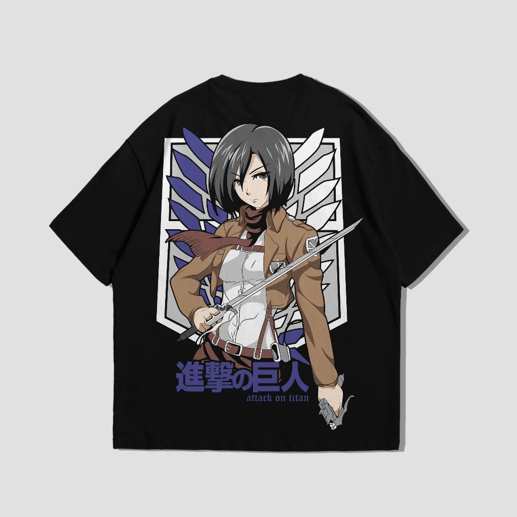 Jual T-Shirt Kaos Oversize Anime Aot Attack on Titan Full Print TEBAL ...