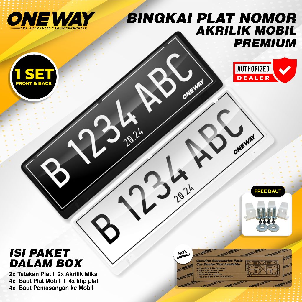Jual OneWay Dudukan Tatakan Cover Tempat Plat Nomor Mobil Akrilik Mika ...