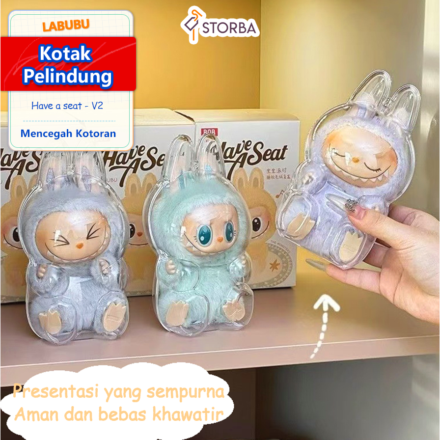 Jual POPMART Labubu Macaron - V1 & Have A Seat - V2 Protective Acrylic ...