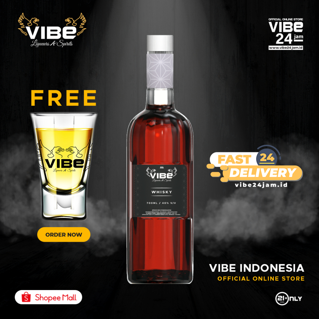 Jual VIBE Whisky / Whiskey 700 ml + Gratis Gelas Sloki (Shot) | Shopee ...
