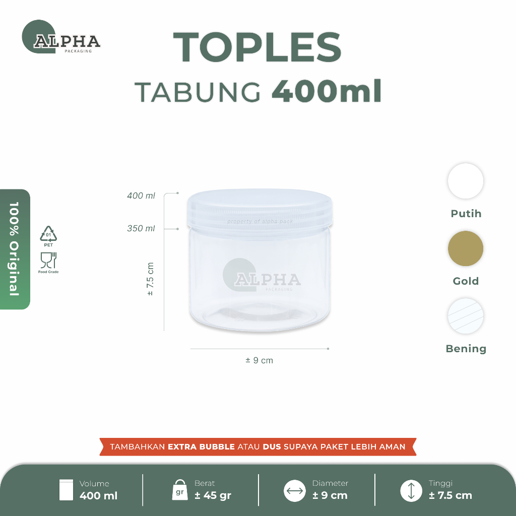 Jual Toples Tabung 400ml Plastik Bening - Jar Kue Kering Bumbu Cookies Kecil Kedap Udara ...