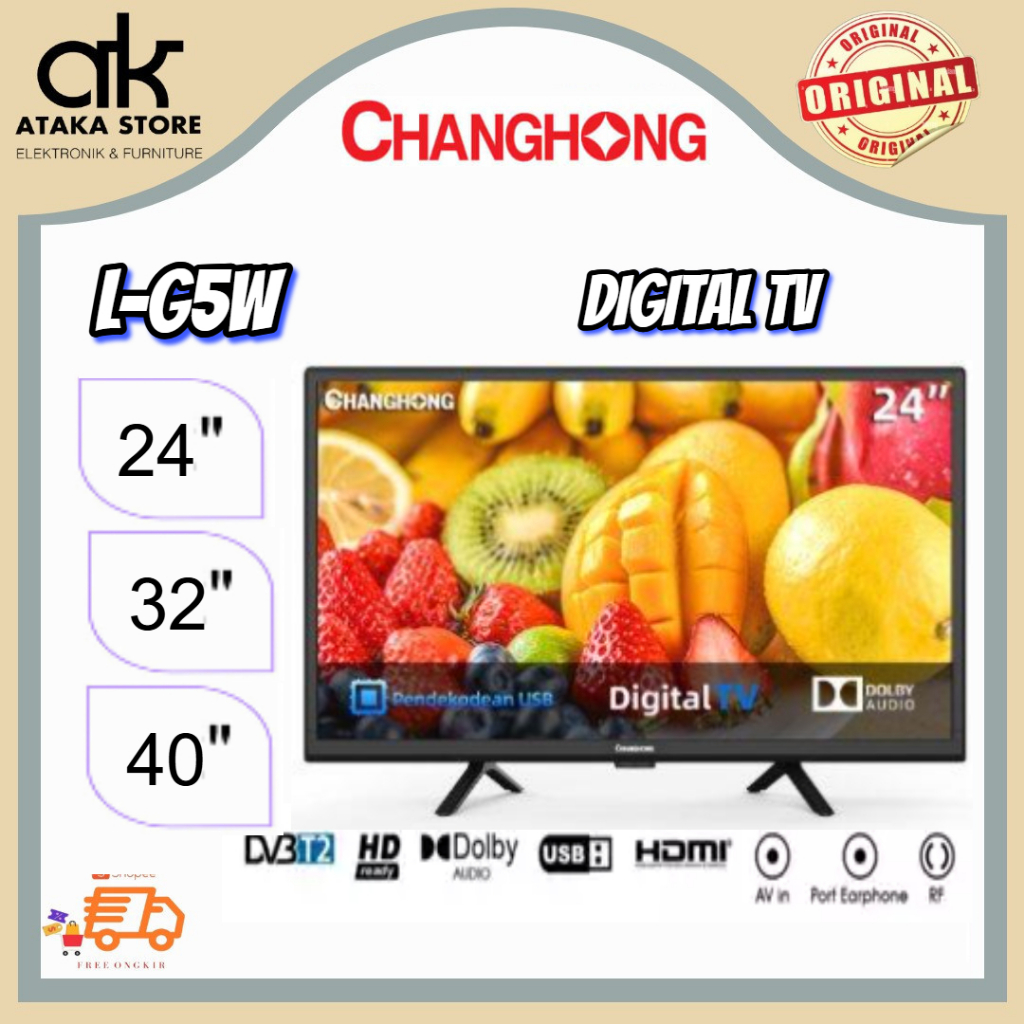 Jual TV LED Changhong DIGITAL TV 24 Inch 24G5W - 32 INCH 32G5W - 40 ...