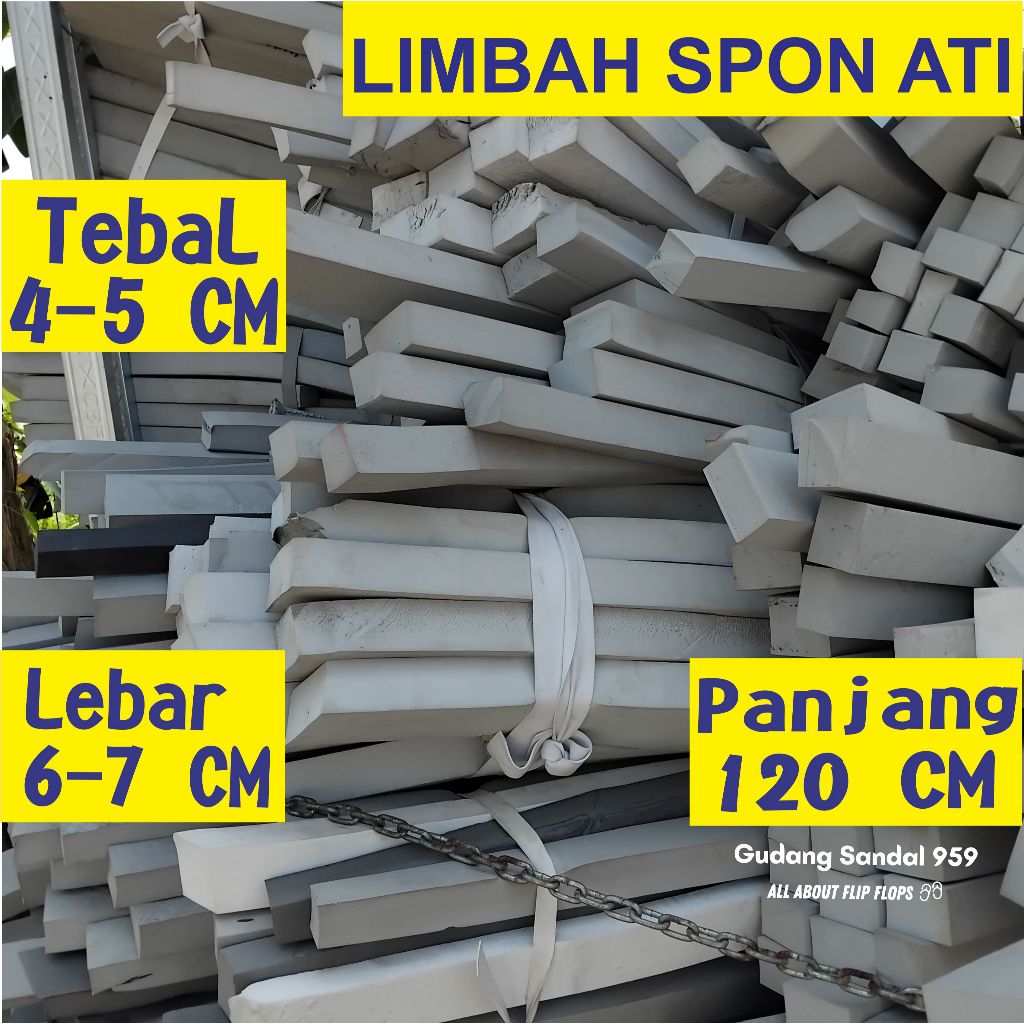 Jual ( LIMBAH ) SPON ATI BATANGAN ABU TEBAL 4 SAMPAI 5 CM, LEBAR 6 ...