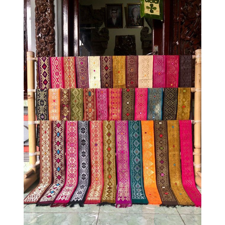 Jual KODE C76F Selendang Songket Obi Sidemen asli tenunan bukan bordir | Shopee Indonesia