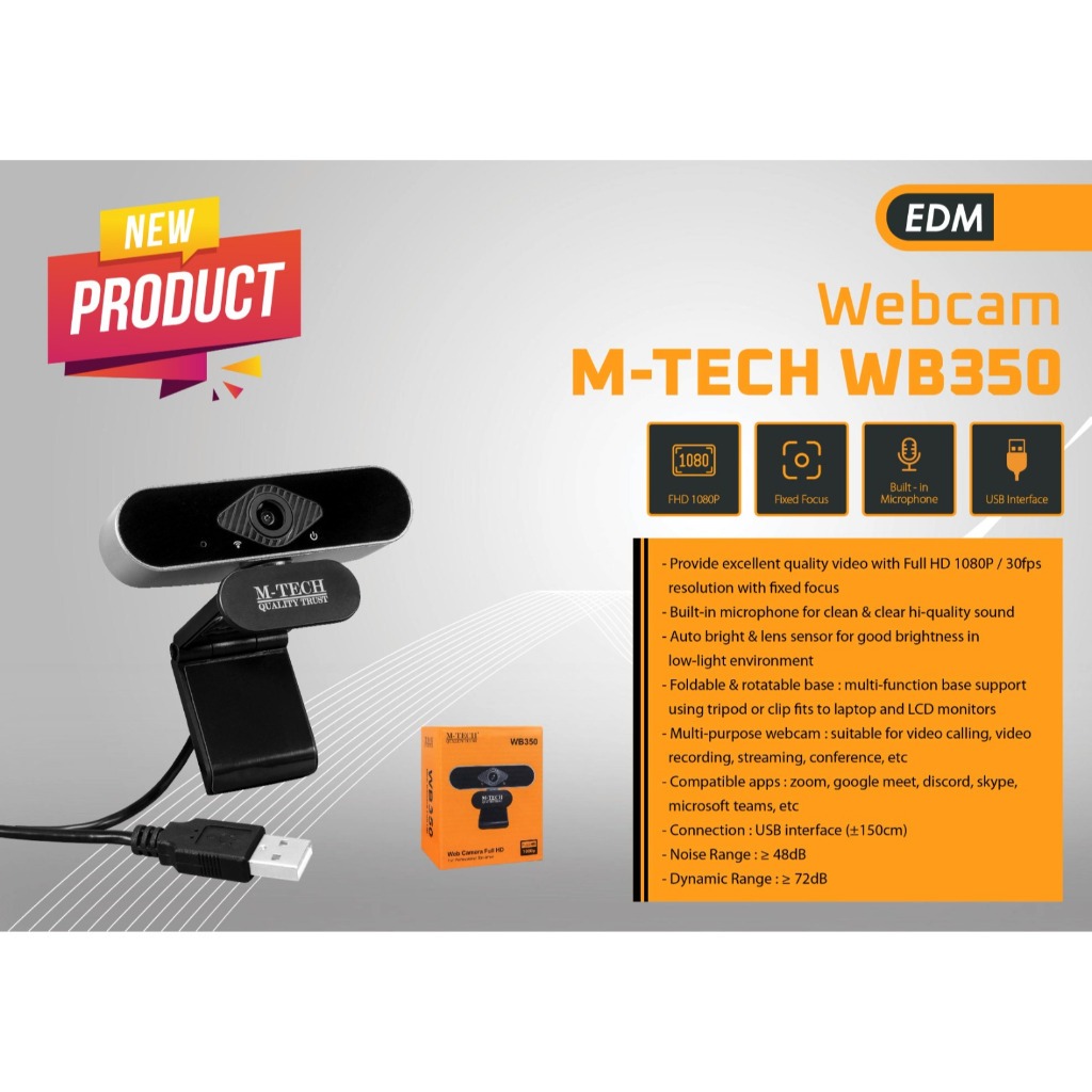 Jual Webcam M-Tech WB350 Camera Webcam 1080p Full HD | Shopee Indonesia