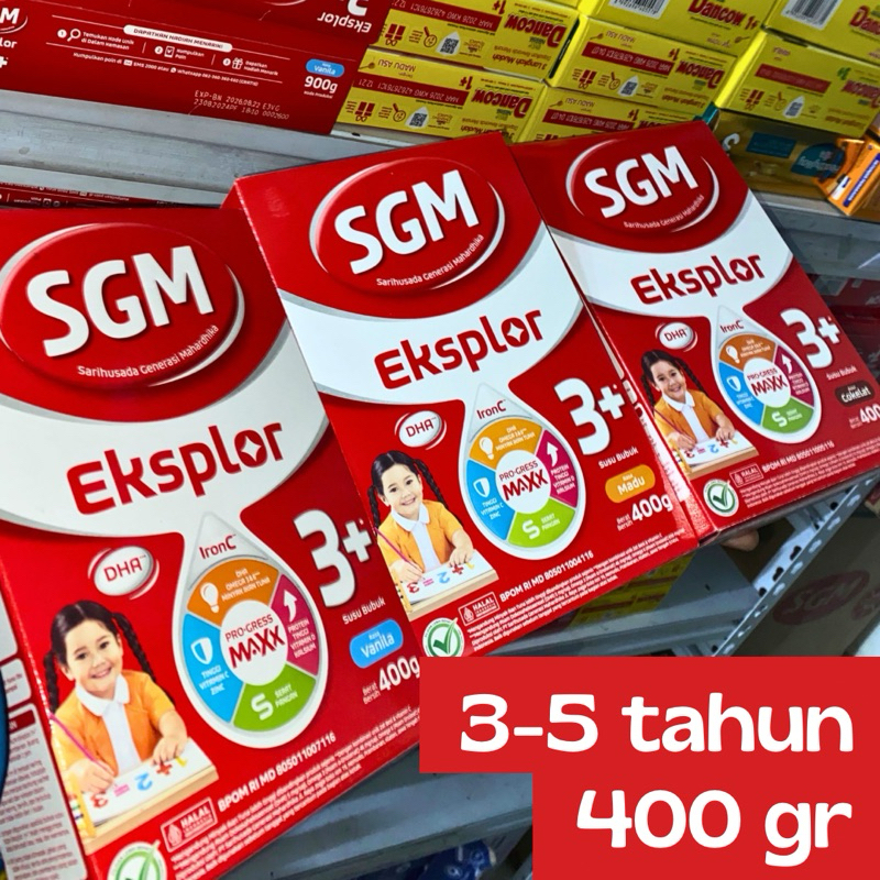 Jual SGM Eksplor 3+ Madu/vanilla/coklat 400 gram || susu pertumbuhan bayi 3-5 tahun | Shopee ...