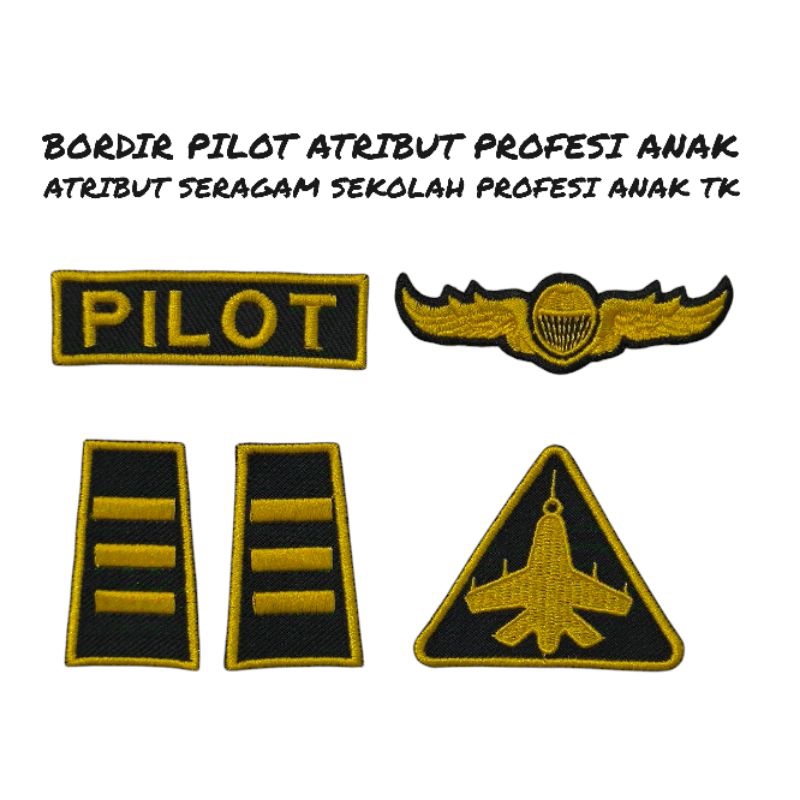 Jual BORDIR PILOT ATRIBUT SERAGAM PROFESI ANAK TK | Shopee Indonesia