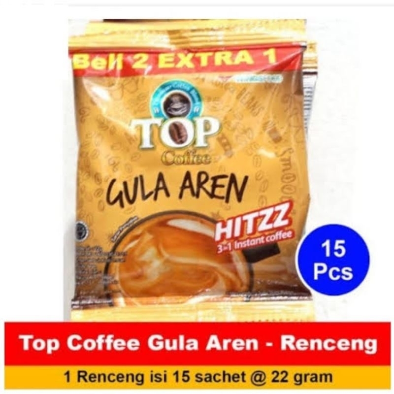 Jual Kopi Top Coffee Gula Aren Hitzz 1 Renceng isi 15 Sachet | Shopee ...