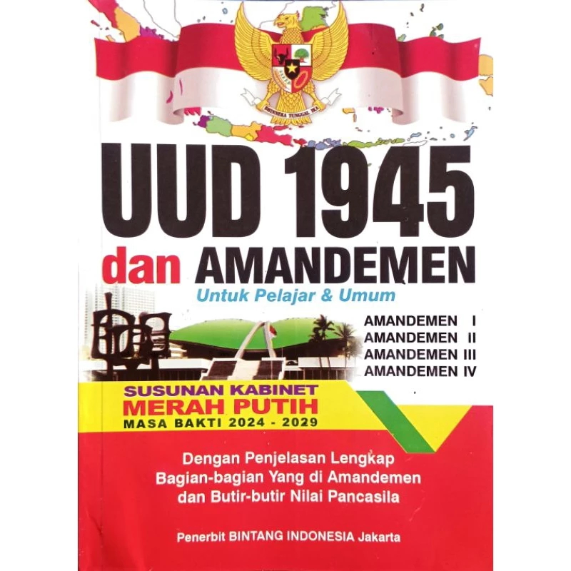 Jual Buku UUD 1945 Kabinet Merah Putih Dan Amandemen Lengkap Terbaru Uk. Besar A5 Amandemen ...