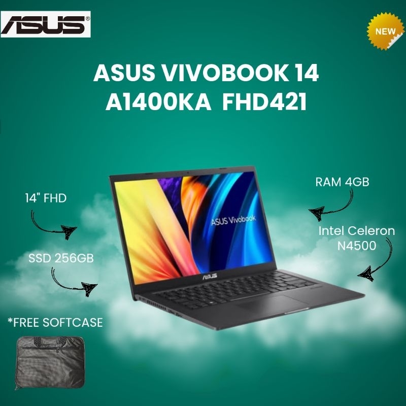 Jual NEW LAPTOP ASUS VIVOBOOK 14 A1400KA FHD421 Intel Celeron N4500 RAM ...