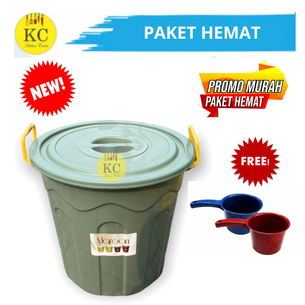 Jual Ember MAROON Ember Tutup Ember Plastik Abu 30 40 50 60 Liter | Shopee Indonesia