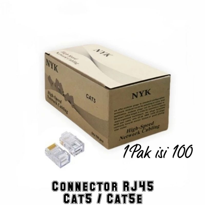 Jual NYK Connector Rj45 Cat5 isi 100pcs Konektor RJ 45 Original ...
