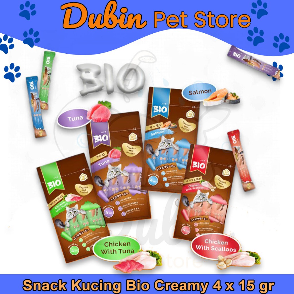 Jual Bio Creamy Treat Snack Kucing Basah 1 pack 4x15gr | Shopee Indonesia