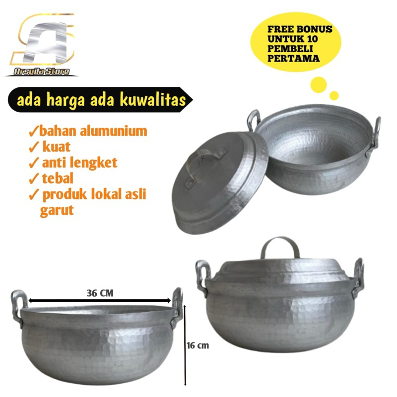 Jual panci sayur ujuran jumbo 36 cm bahan alumunium khas garut tebal ...