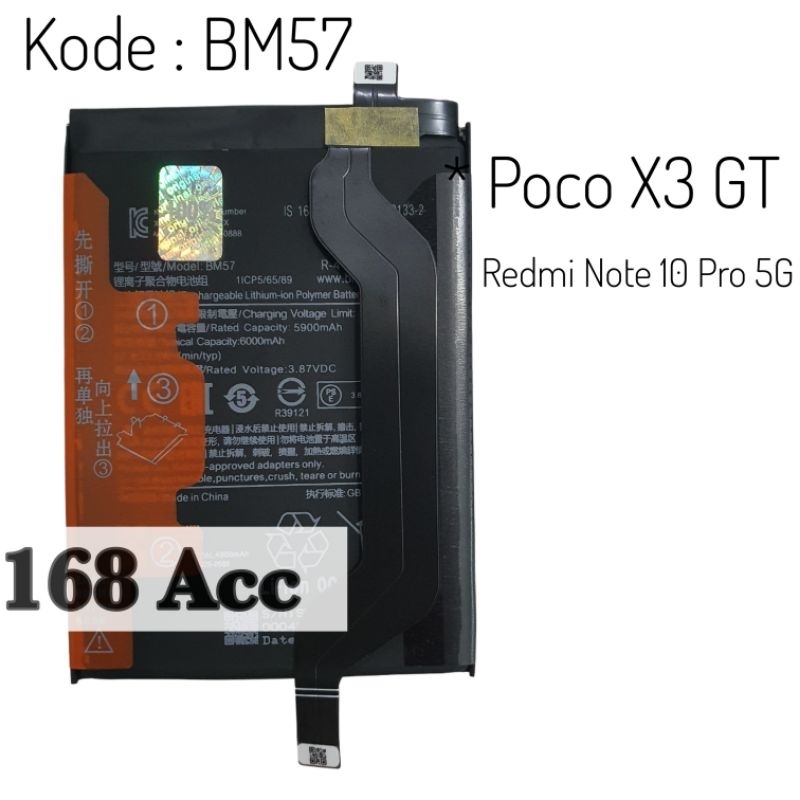 Jual Baterai Batre Poco X3 GT / Redmi Note 10 Pro 5G / BM57 Original Batrai Battery | Shopee ...