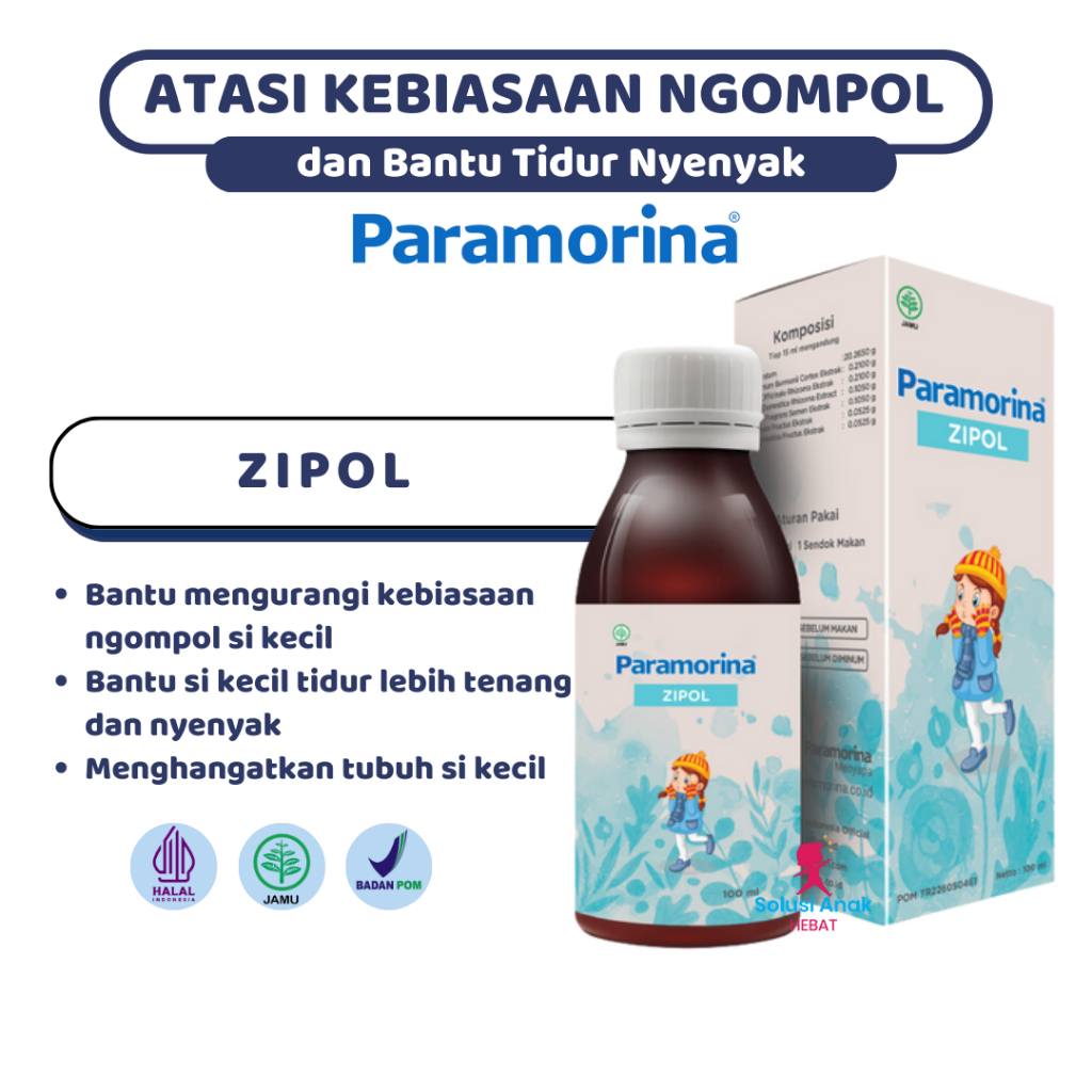 Jual Solusi Cegah Ngompol dan Tidur Nyenyak - Paramorina Zipol 100ml Vitamin Suplemen Anak ...