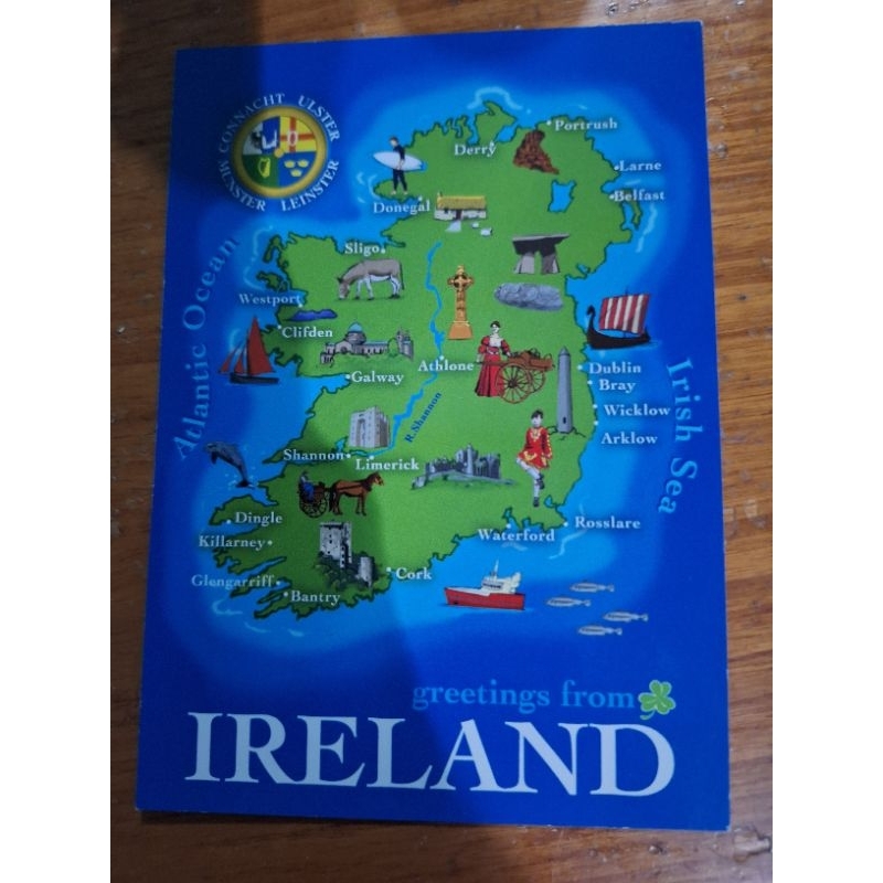 Jual kartu pos peta irlandia/ireland map postcard | Shopee Indonesia