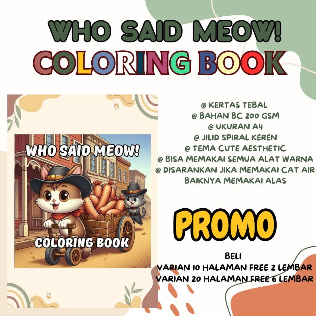 Jual WHO SAID MEOW Coloring Book Buku Menggambar Mewarnai Murah Premium ...