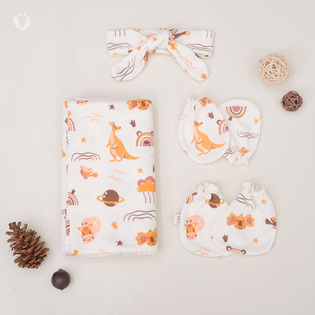 Jual Luyy (Swaddle Package - Girl) Paket Bedong Bayi dengan Bandana ...