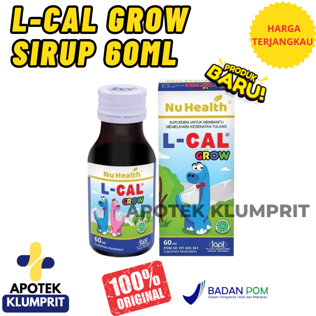 Jual L CAL/ GROW / NU HEALTH/ 60 ML/ SUPLEMEN/ MULTIVITAMIN/ SIRUP ...