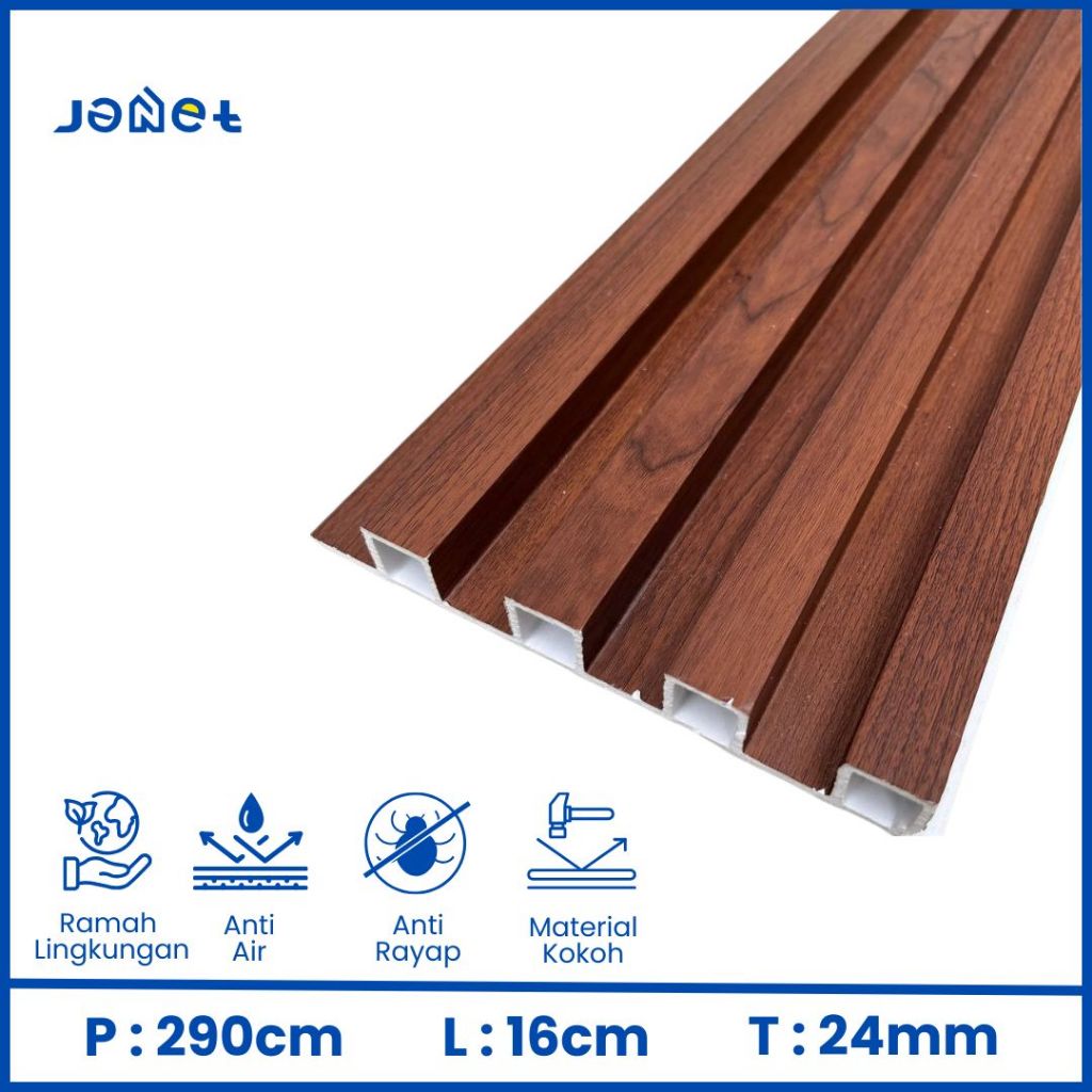 Jual WPC Wall Panel WARNA PUTIH POLOS 3 meter 300cm X 17cm X 2.4cm | pvc Wallpanel Wood Panel ...