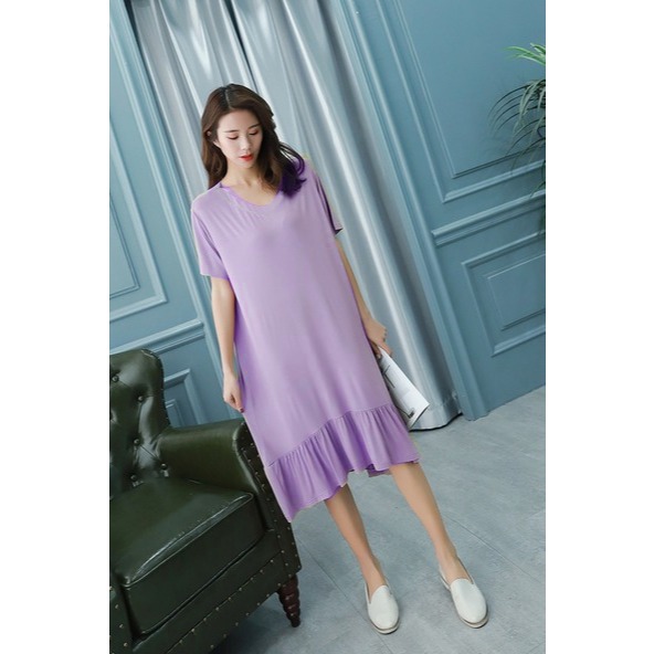 Jual NEW FASHION IBU HAMIL MODEL DASTER LENGAN PENDEK RUFFLE BASIC ...