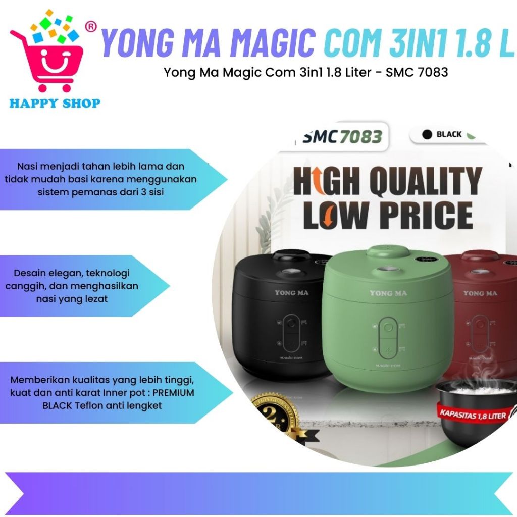 Jual Yong Ma Magic Com 3in1 1.8 Liter - SMC 7083 | Shopee Indonesia