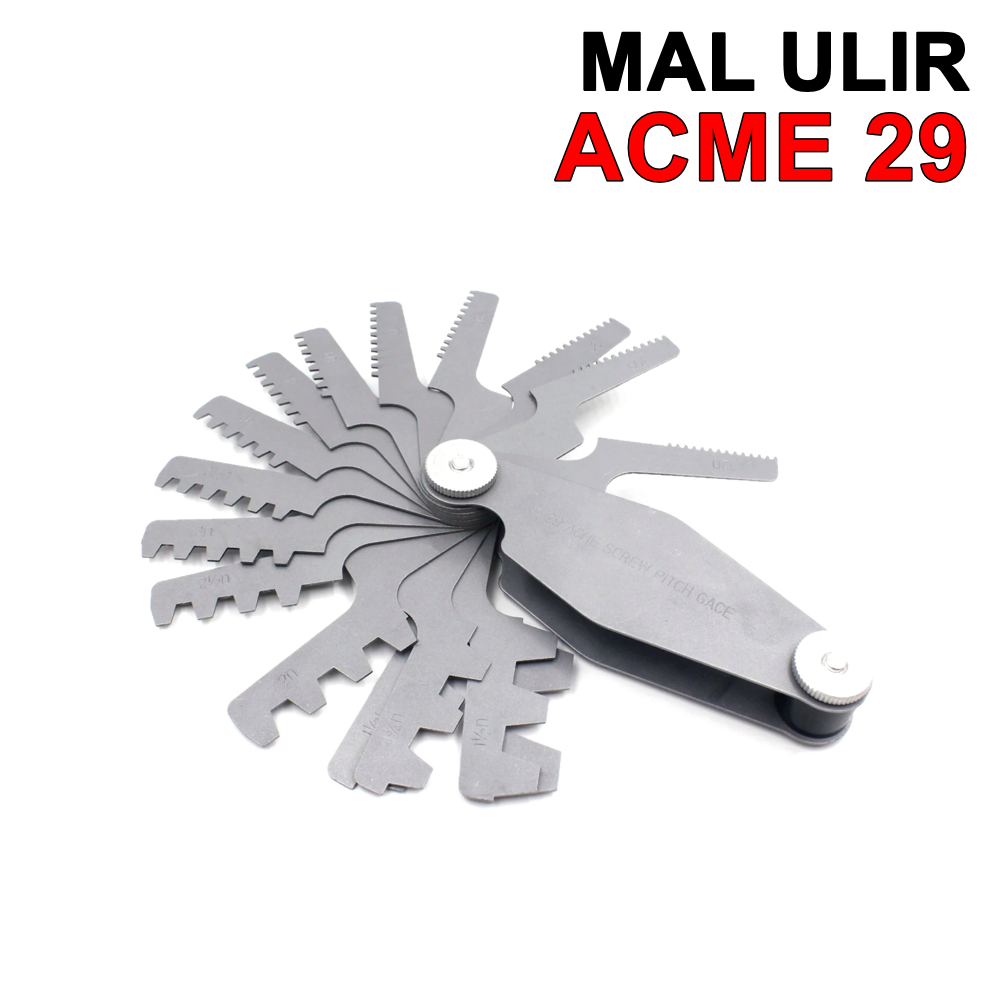 Jual Mal Ulir TPI ACME 1-12 29 Thread Gauge Pitch Gage Alat Ukur Baut ...