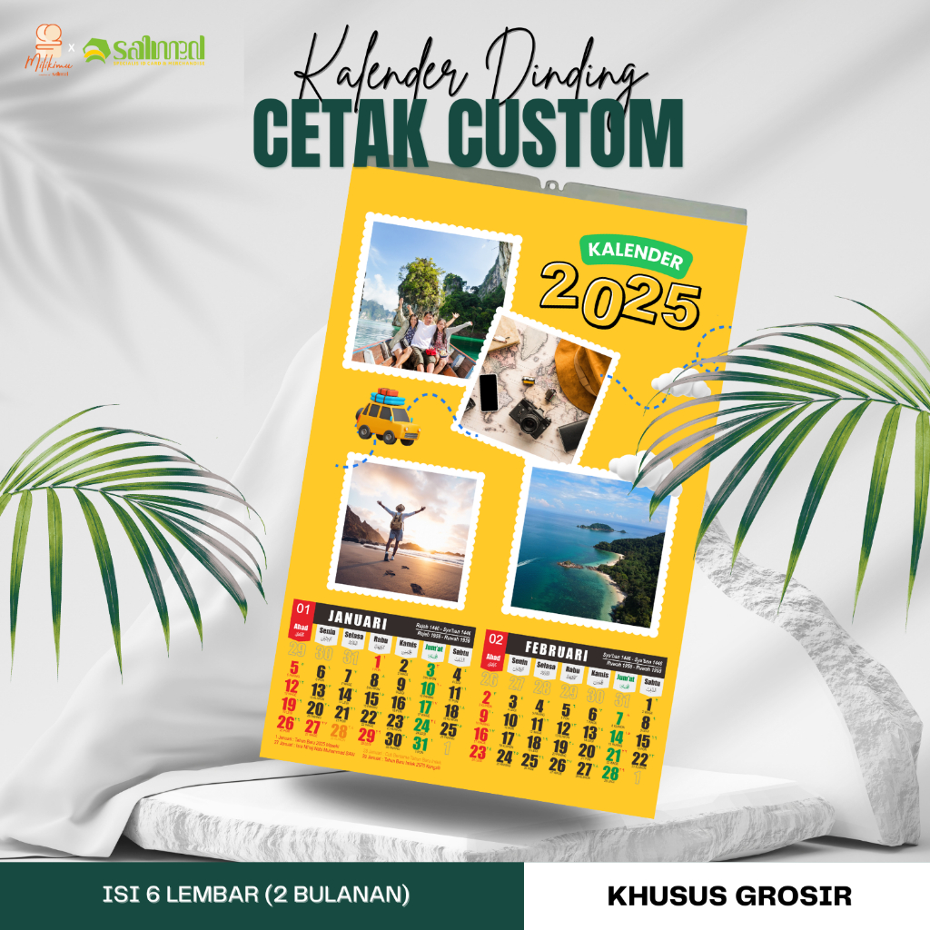 Jual Kalender Dinding Custom 2026 Jilid Klem ISI 6 LEMBAR (Per Lembar ...