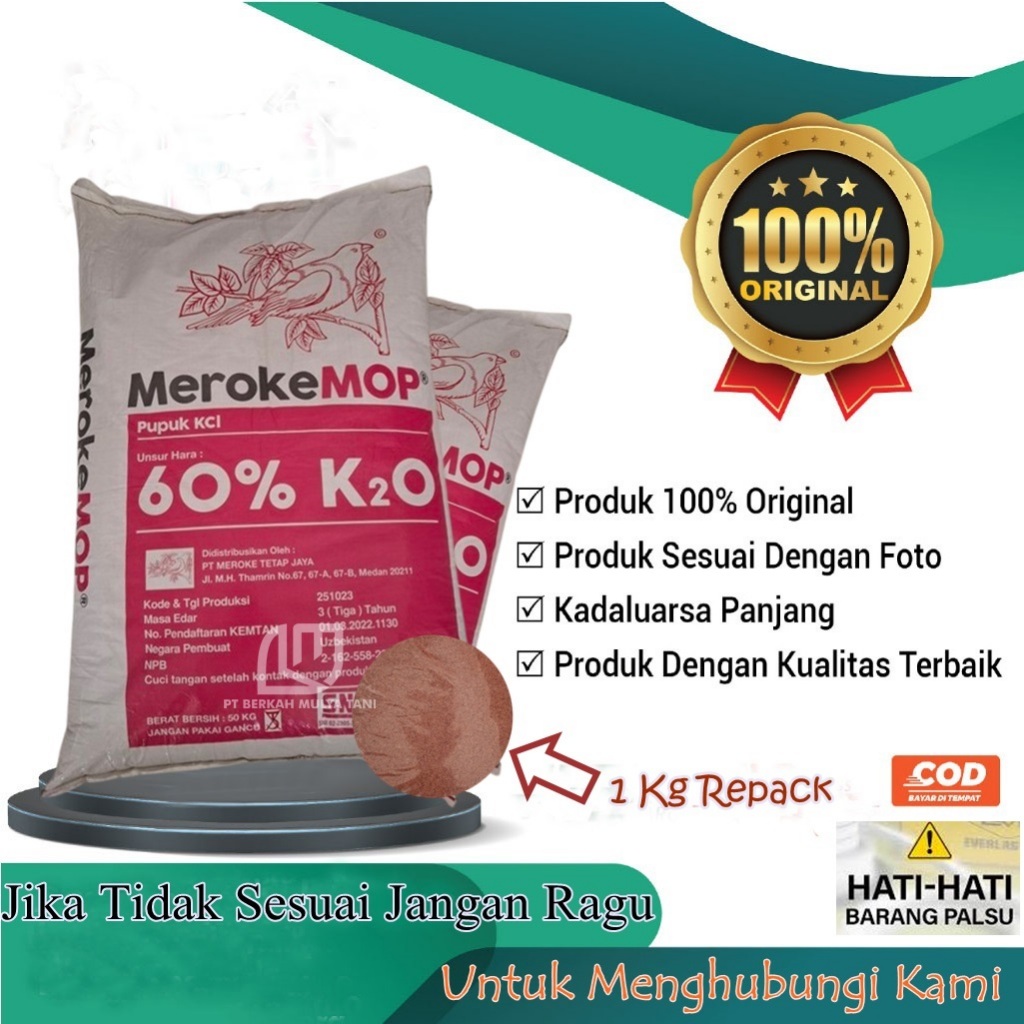 Jual Pupuk KCL Meroke Mop 1kg /500gram Repack | Shopee Indonesia