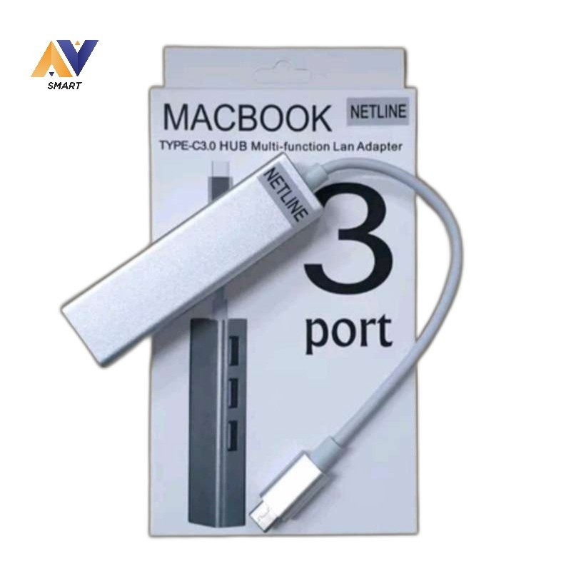 Jual NETLINE USB 3.1 TYPE C TO USB 3.0 HUB 3 PORT + LAN CABLE CONVERTER ...