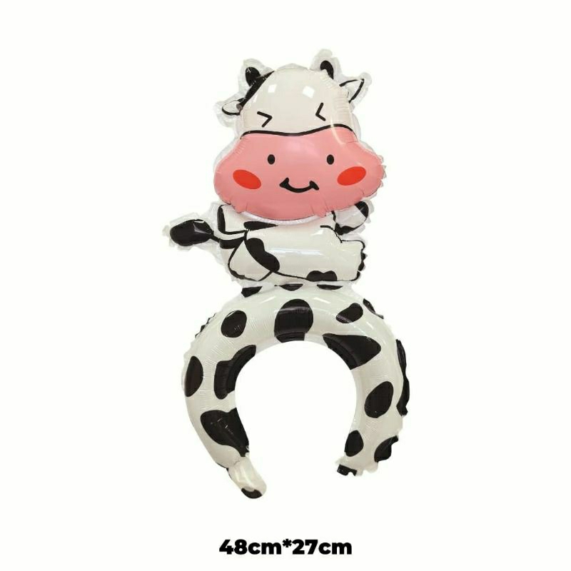 Jual Balon foil bando karakter hewan sapi jumbo cow ternak farm animal ...