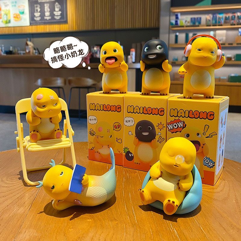 Jual Blind Box Figure Pajangan Mini Nailong Dino Kuning Original Lucu ...