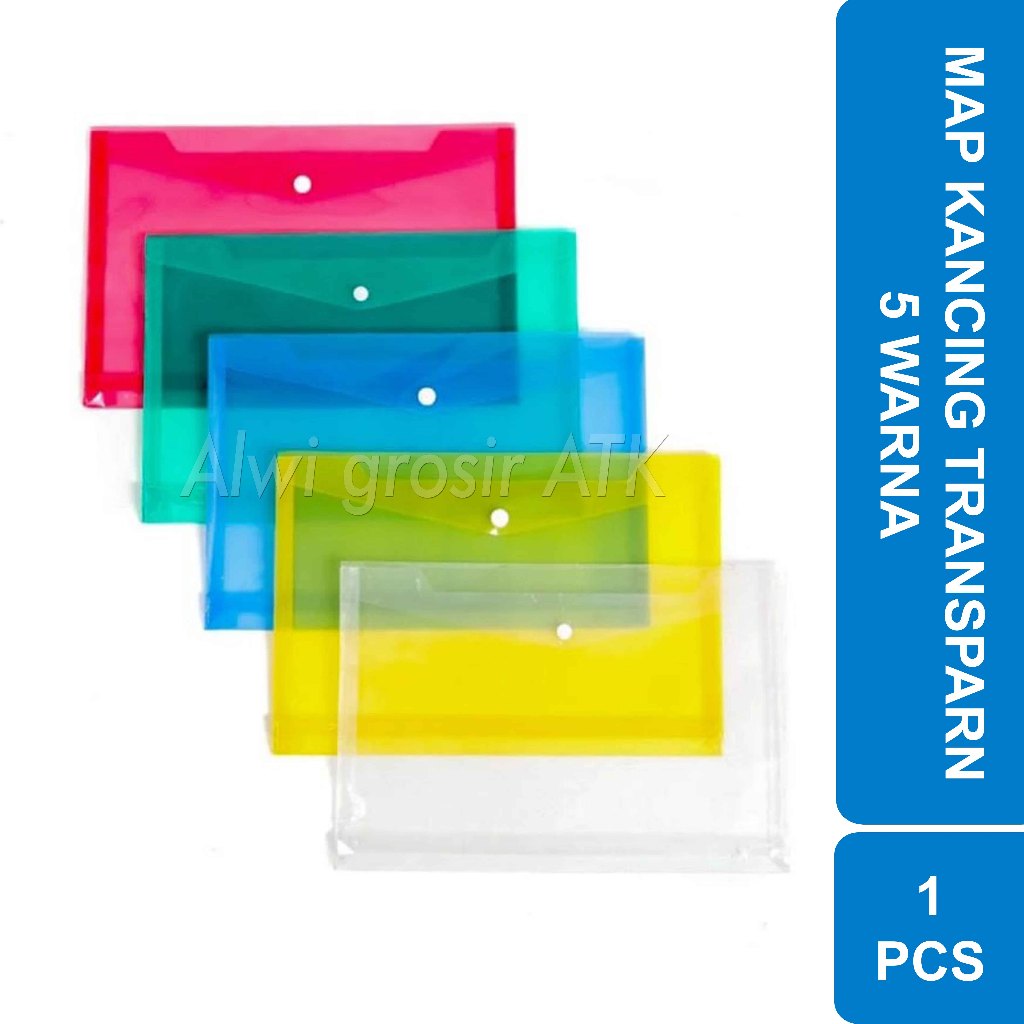 Jual Map Plastik Kancing Transparan 5 Warna | 1 Pcs | Shopee Indonesia