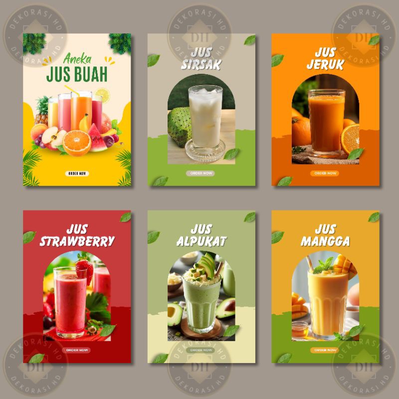 Jual Hiasan Dinding Menu Minuman Jus Poster Kayu Rumah Makan Pajangan ...