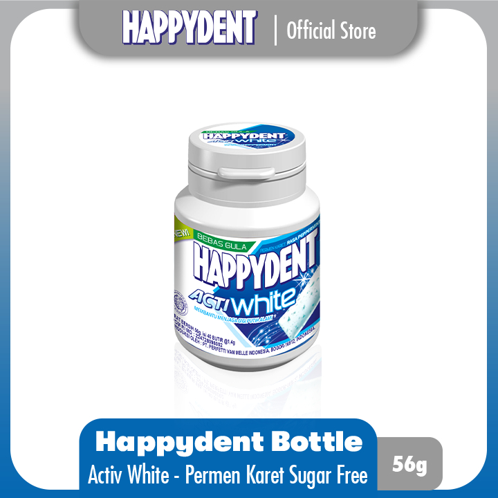 Jual Happydent Acti White 56 gram isi 40 butir Sugar Free permen karet ...