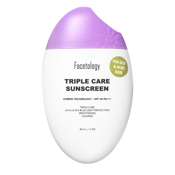 Jual Facetology Triple Care Sunscreen For Acne & Oily Skin SPF 40 PA+++ 40ML | Shopee Indonesia