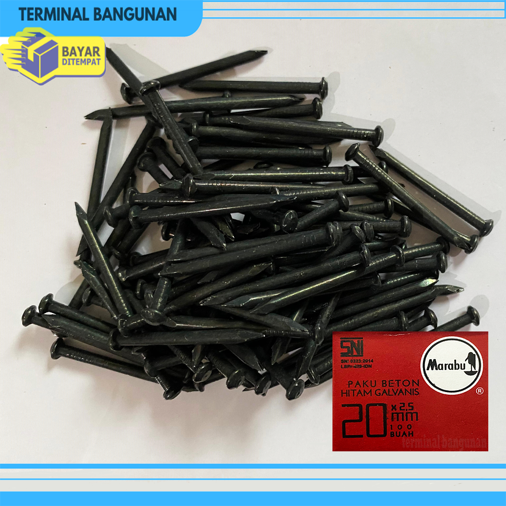 Jual Paku Beton Hitam Marabu Paku Beton Magnet | Shopee Indonesia