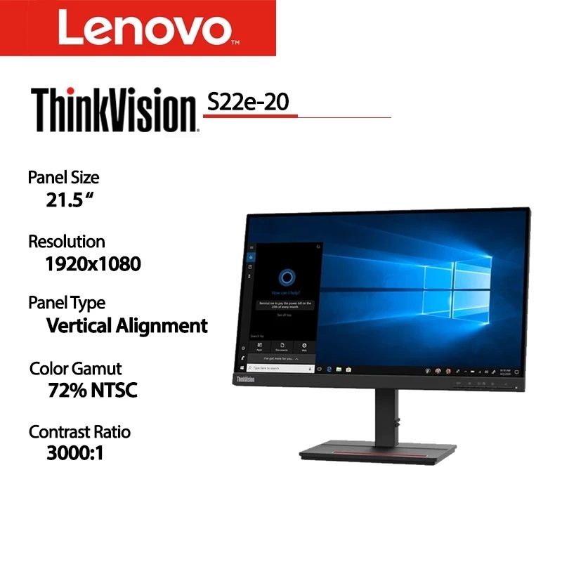 Jual Lenovo Monitor ThinkVision S22e-20 21.5" 75Hz 1920x1080 | Shopee ...