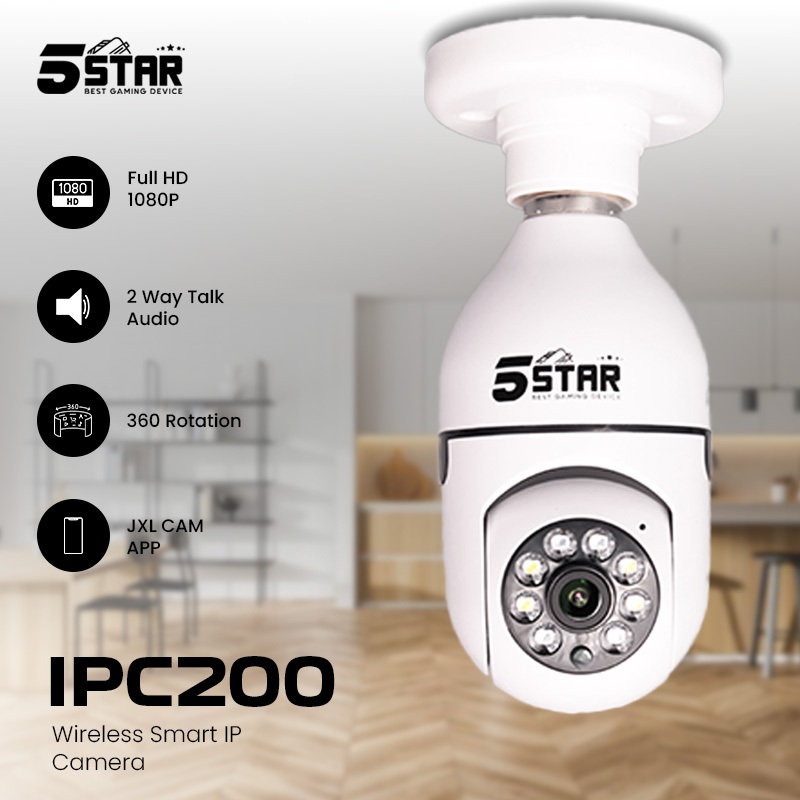 Jual 5Star CCTV Wifi 8MP Kamera CCTV Outdoor Full HD IP Camera Waterproof IPC200 Lampu 360 ...